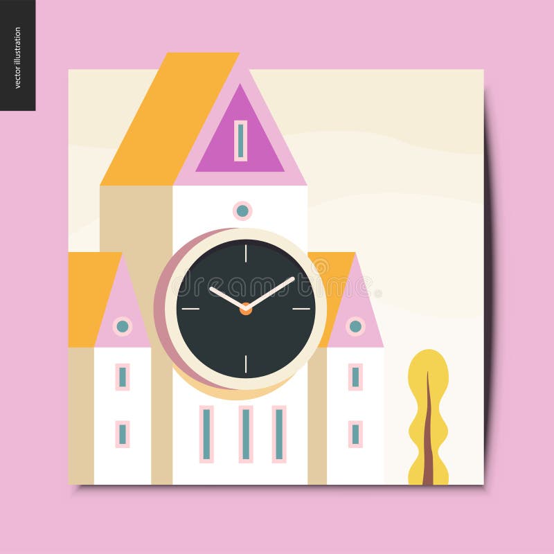 Simple Things - Clock Tower Stock Vector - Illustration of decoration ...
