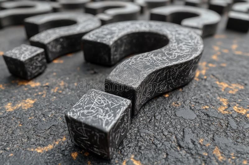 A Simple yet Thought-provoking Image Featuring a Black Question Mark on ...