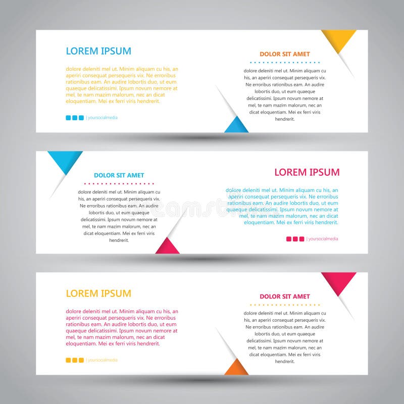 Simple Three Color Banner stock vector. Illustration of commerce ...