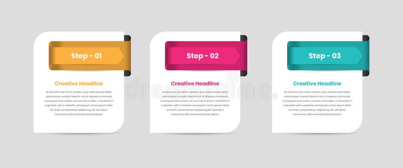 Simple Three Step Business Infographic Template Design Stock Vector ...
