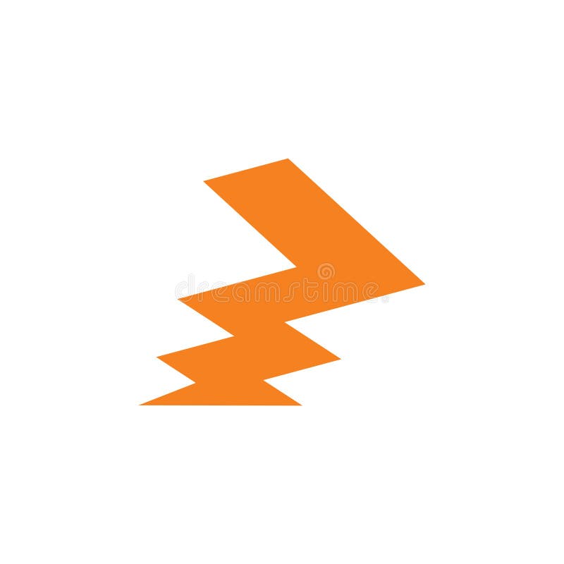 Simple Thunder Shape Power Energy Vector Stock Vector - Illustration of ...