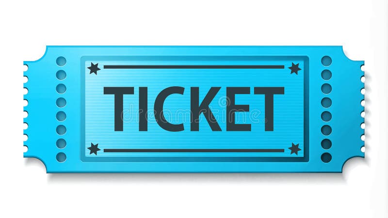 A Simple Ticket Design in Blue Color. Stock Illustration - Illustration ...