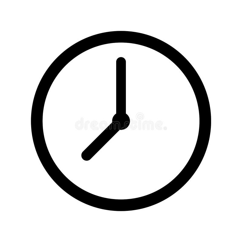 Black time clock icon stock vector. Illustration of graphic - 117442258