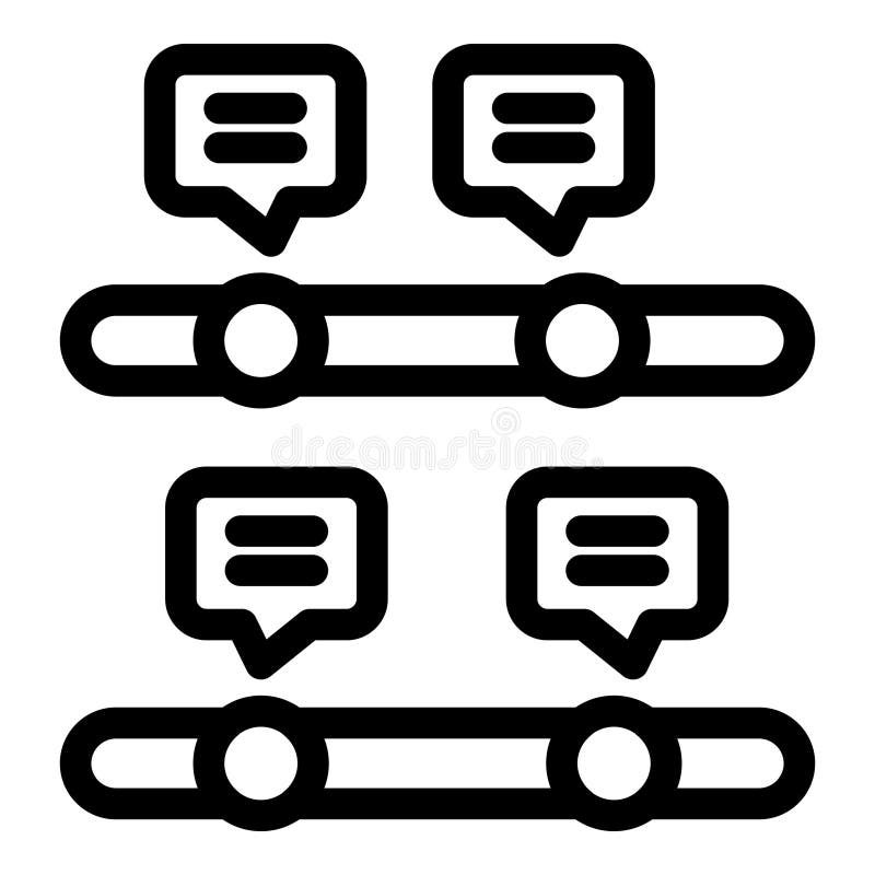 Timeline Showing Progress with Chat Bubbles Representing Communication ...