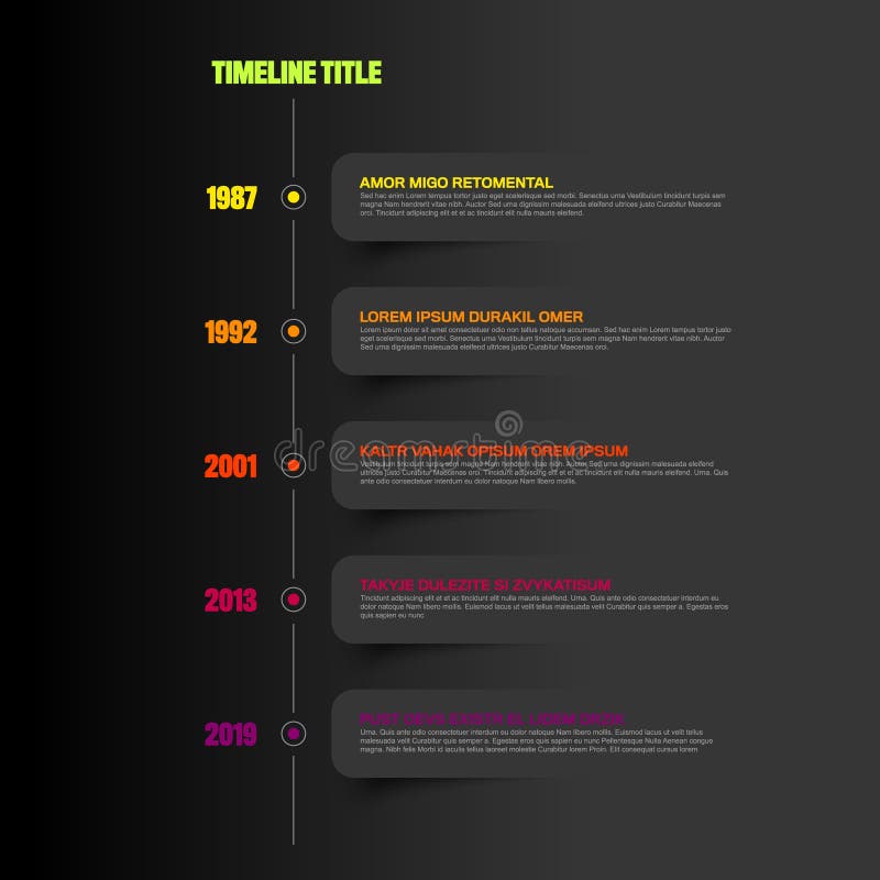 Simple Timeline Template with White Labels Stock Vector - Illustration ...