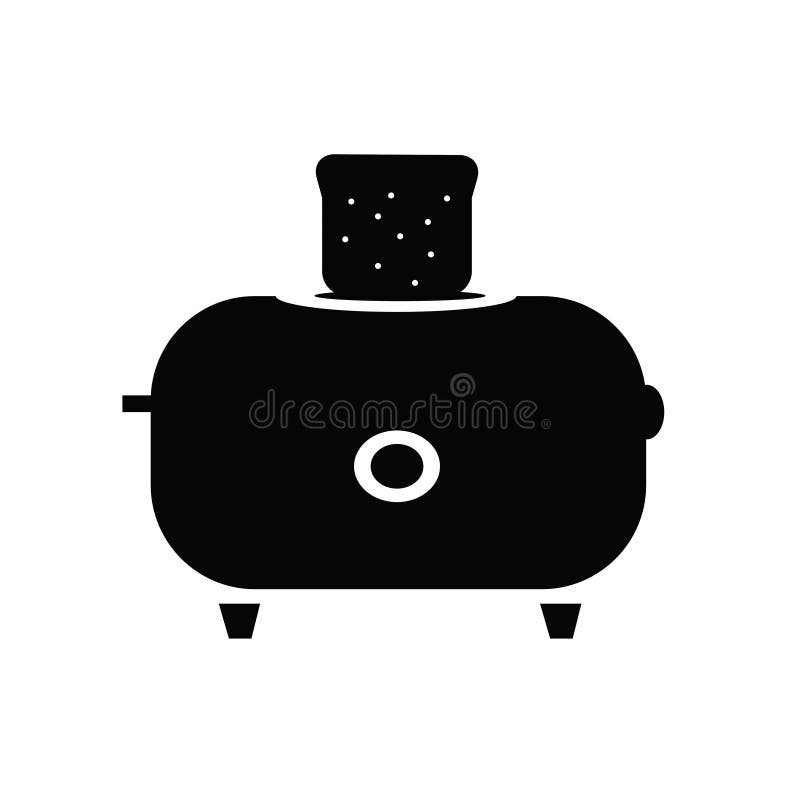 Simple Toaster with Bread Icon Flat Vector Illustration Stock ...