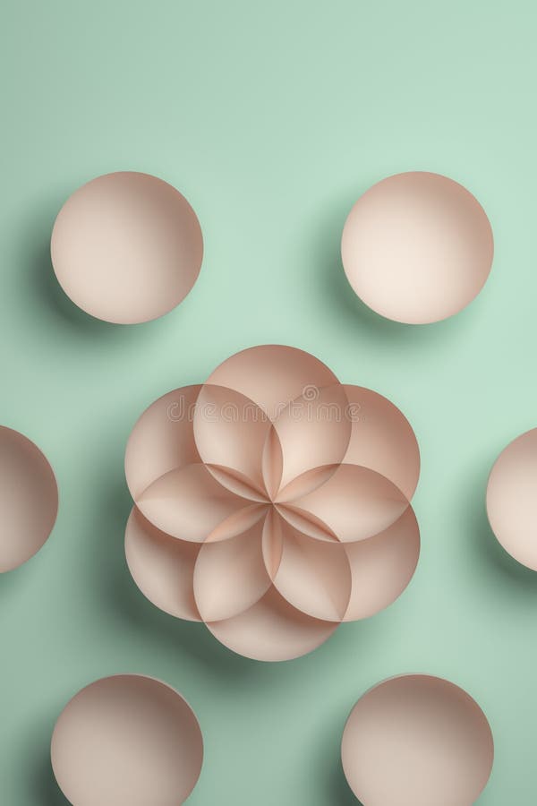 Simple Top View Background with Spherical Forms. Stock Illustration ...