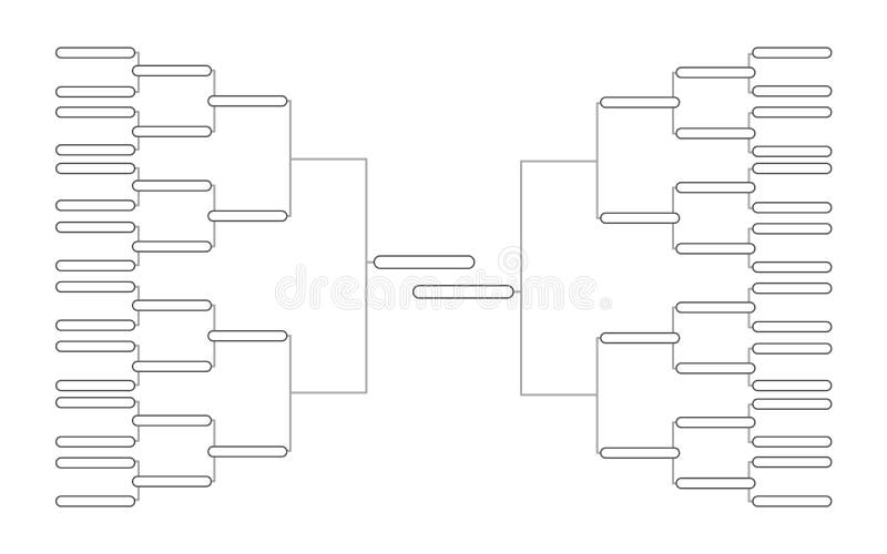 Simple Tournament Bracket Template for 16 Teams on White Background ...