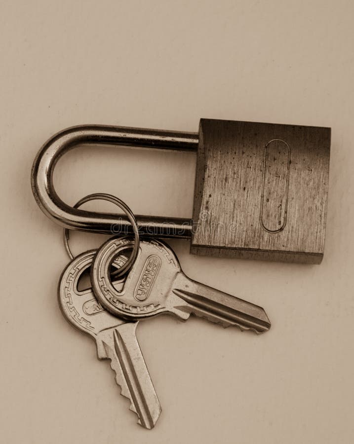 Simple and Traditional Padlock. Stock Image - Image of protect, open ...