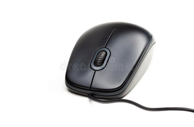Simple Traditional Wired Plain Computer Mouse, Clean Black Office Mouse ...