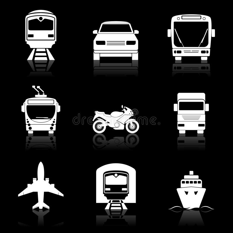 Simple transport icons set stock vector. Illustration of delivery ...