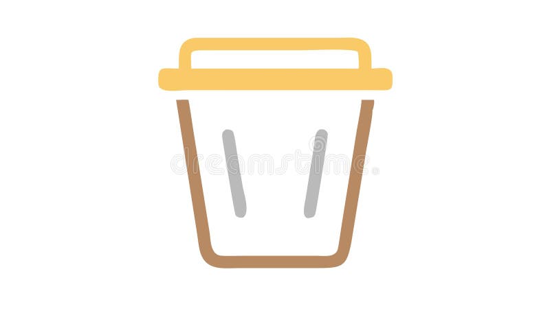 Simple Trash Can Icon, Basic Rubbish Bin Outline Symbol, Vector Design Generative AI Stock ...