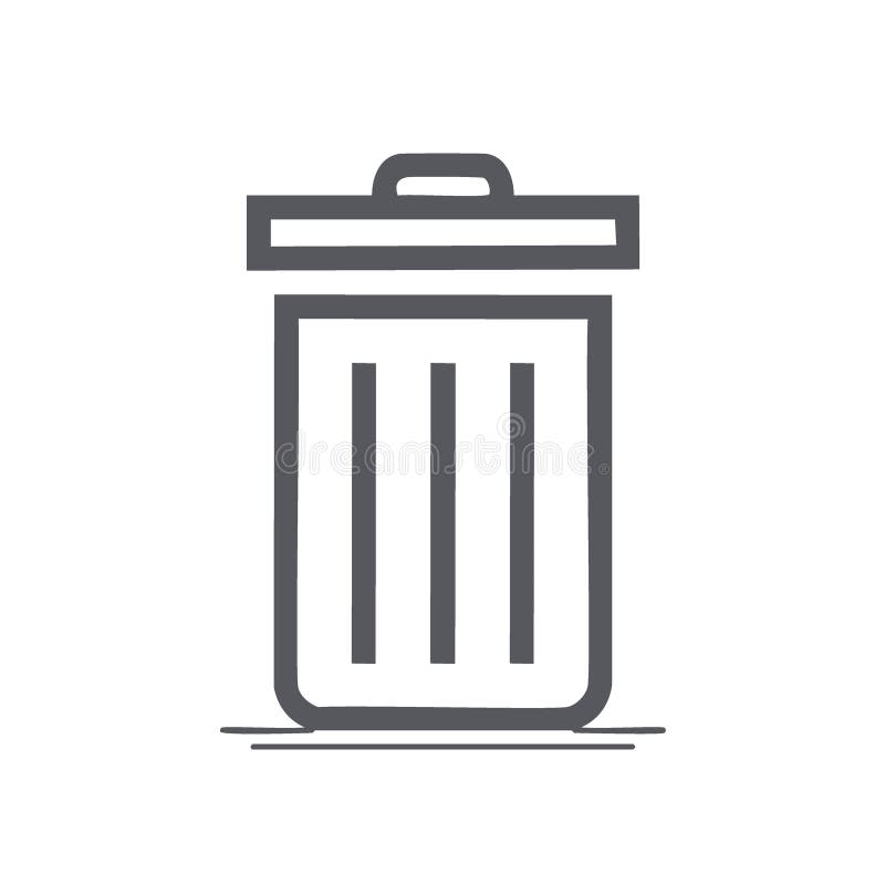 Simple Trash Can Outline Icon. Vector Illustration of a Simple Trash ...