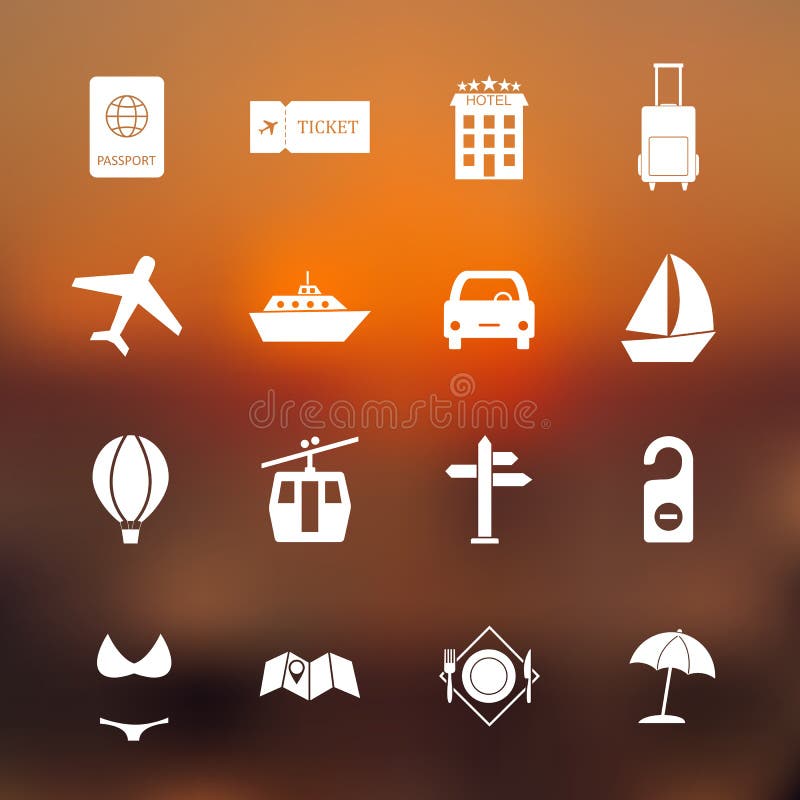 Simple Travel Icons Set Vector Stock Vector - Illustration of airbus ...