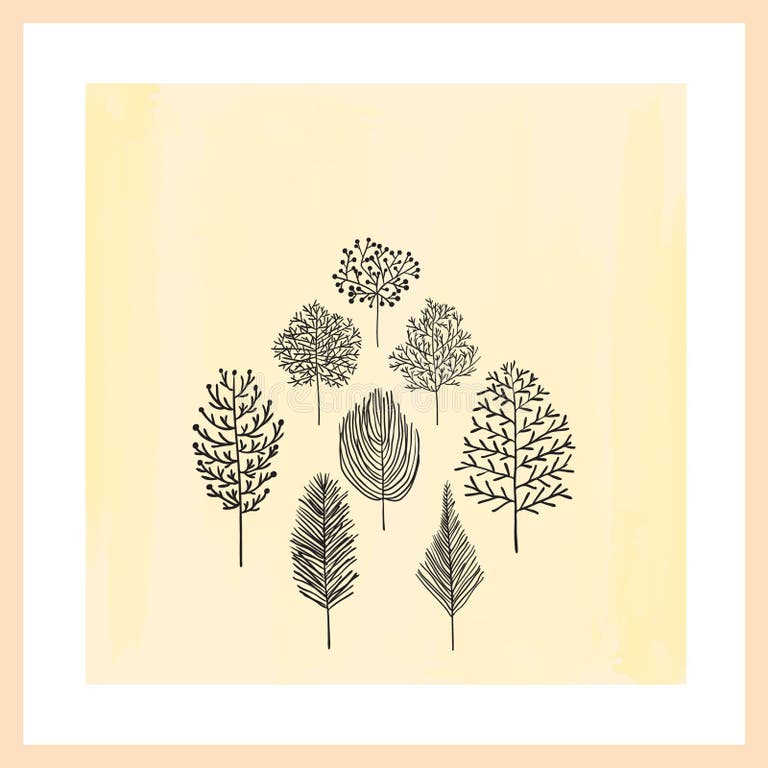 Simple Tree Designs. Vector Illustration Decorative Design Stock Vector ...