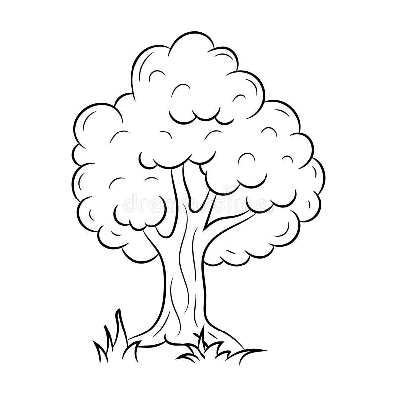 Simple Tree Doodle, Black White Vector Illustration Stock Vector ...