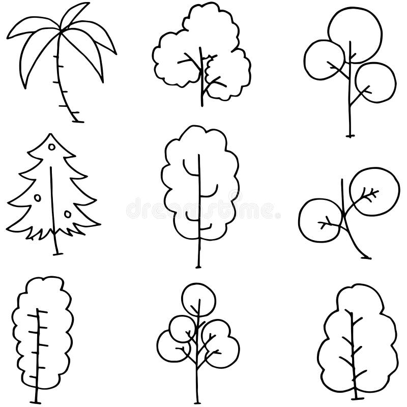 Simple Tree on Doodles Vector Stock Vector - Illustration of sketch ...
