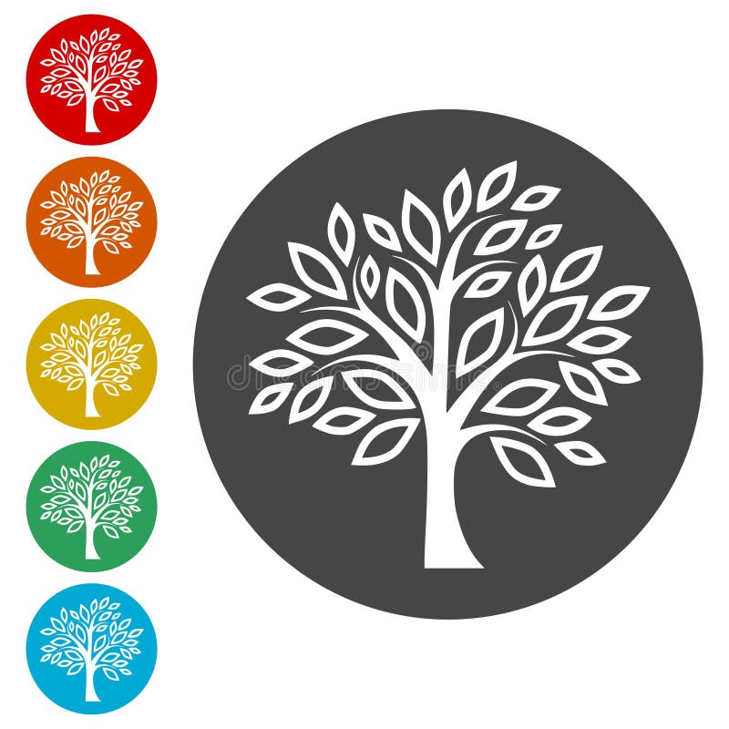 Simple tree icons set stock illustration. Illustration of culture ...