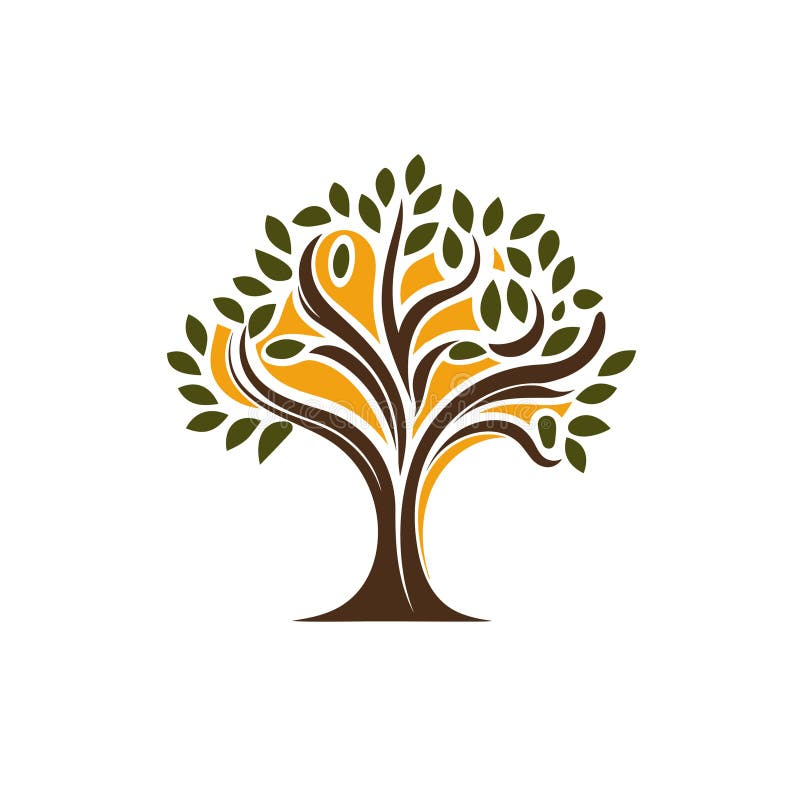 Tree 2D Simple Vector Illustration Style Stock Vector - Illustration of ...