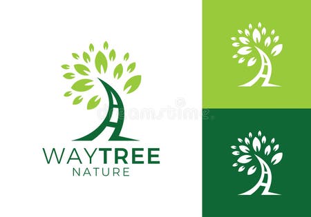 Simple Tree with Road Logo Vector Design Inspiration Stock Vector ...