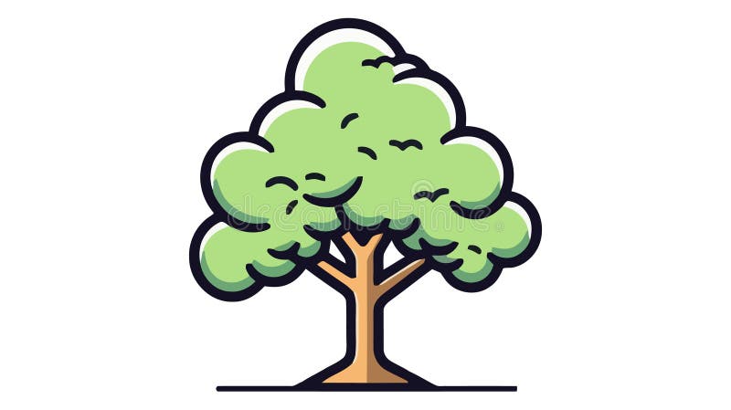 Simple Tree Vector Icon, Logo. Flat Tree on White Background Stock ...