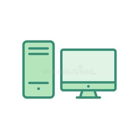 Simple Trendy PC Computer Desktop Icon Vector Template Stock ...