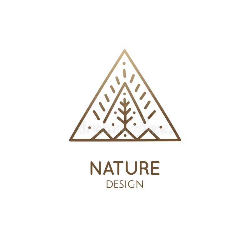 Simple Triangle Logo Nature Illustration Stock Vector - Illustration of ...