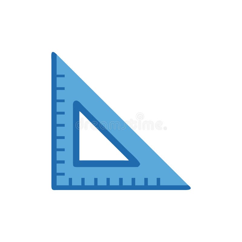 Simple Triangle Ruler Icon for Education Stock Illustration ...