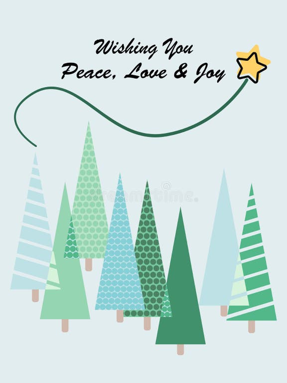 Simple Triangular Christmas Tree Illustration with Some Patterns Stock ...