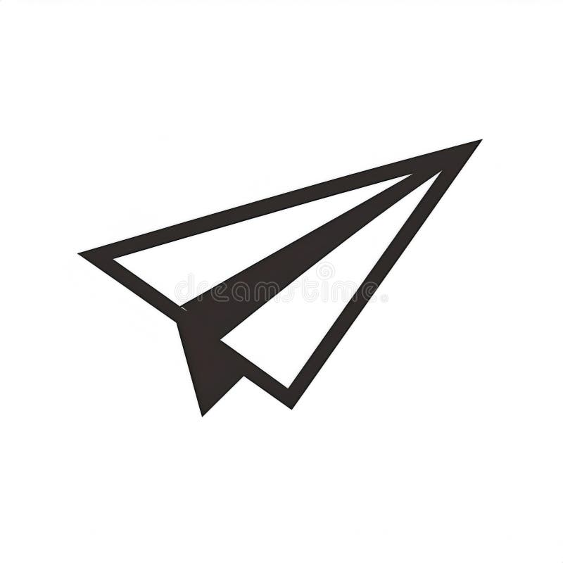 Simple Triangular Shape of Flying Paper Plane Isolated on White ...