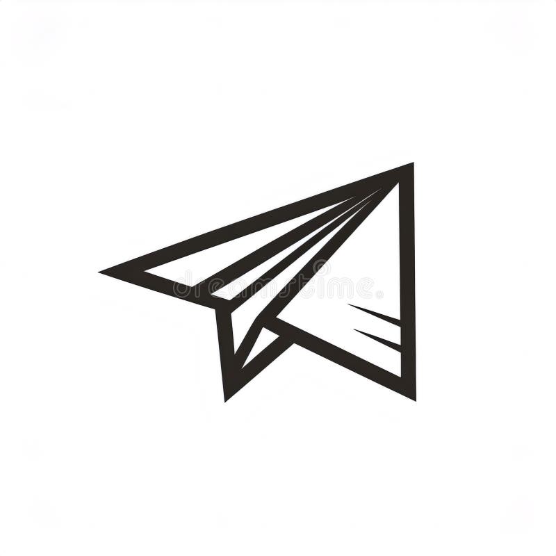 Simple Triangular Shape of Paper Plane Flying through Air Represents ...
