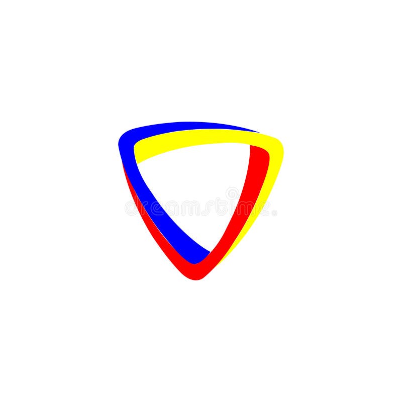 Simple Tricolor Triangle Shield Vector Logo Design Illustration ...