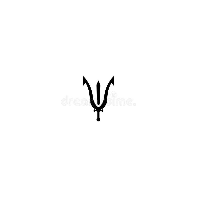Simple Trident Free Icon Vector Logo Stock Illustration - Illustration ...