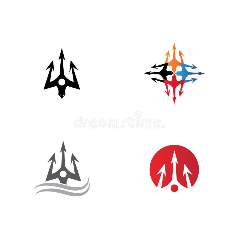 Simple Trident Free Icon Vector Logo Stock Vector - Illustration of ...