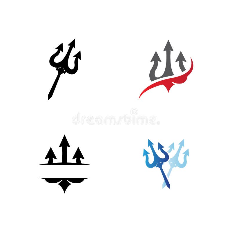 Simple Trident Free Icon Vector Logo Stock Vector - Illustration of ...
