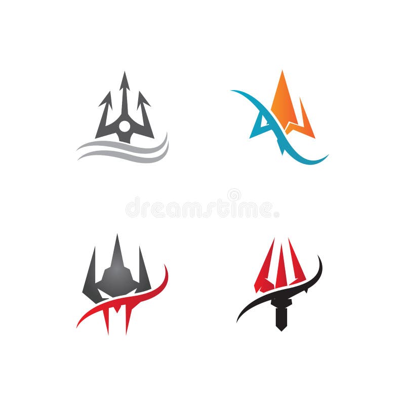 Simple Trident Free Icon Vector Logo Stock Vector - Illustration of ...
