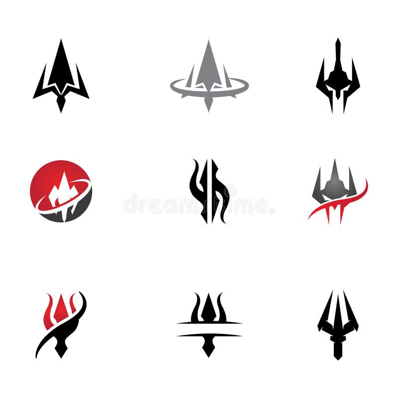 Simple Trident Free Icon Vector Logo Stock Vector - Illustration of ...