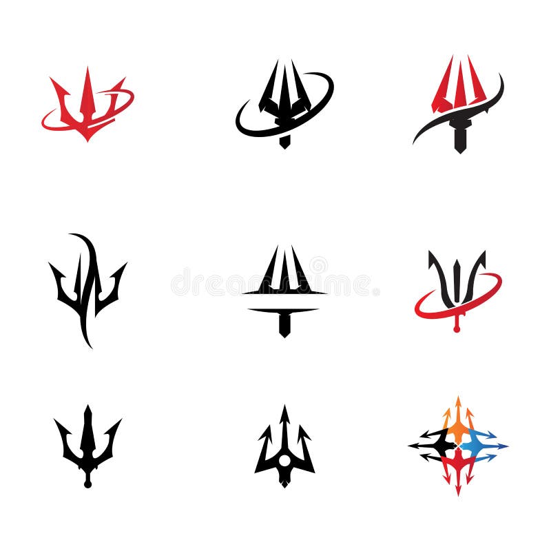 Simple Trident Free Icon Vector Logo Stock Vector - Illustration of ...