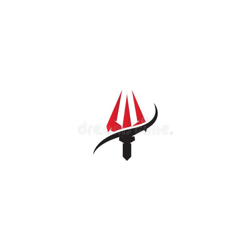 Simple Trident Free Icon Vector Logo Stock Vector - Illustration of ...
