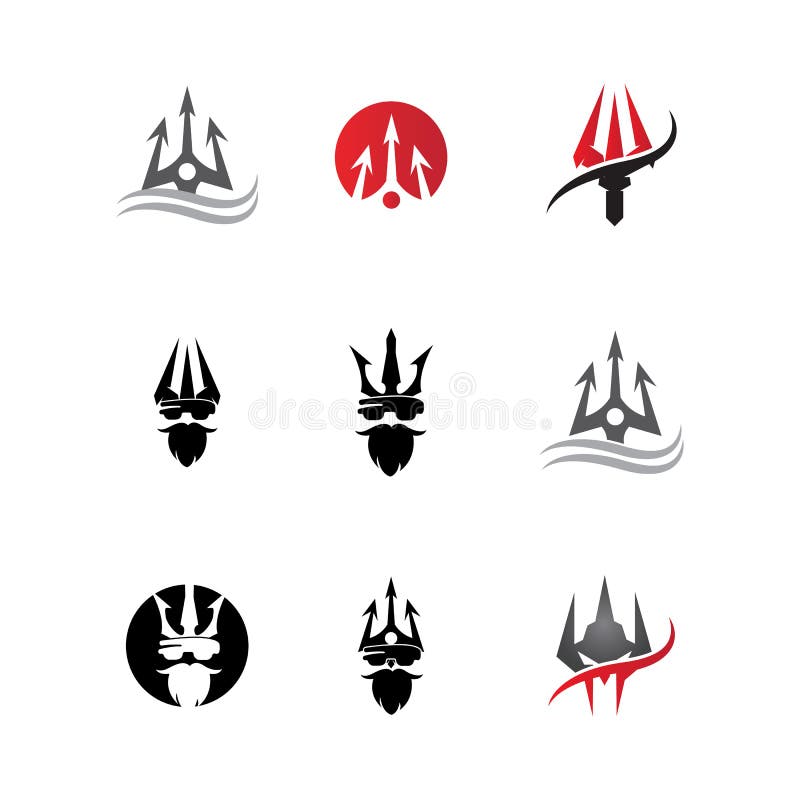 Simple Trident Free Icon Vector Logo Stock Vector - Illustration of ...