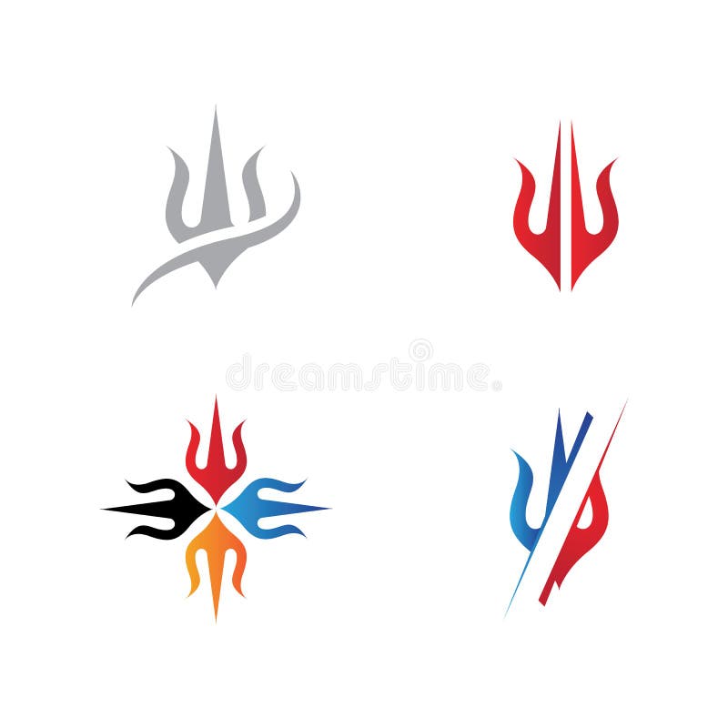 Simple Trident Free Icon Vector Logo Stock Vector - Illustration of ...
