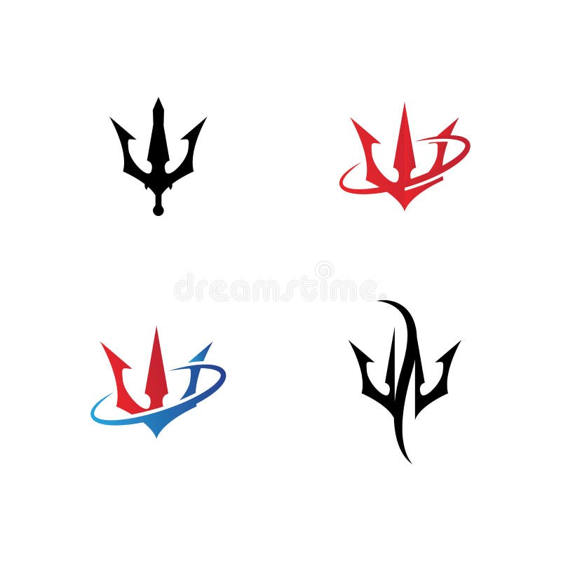 Simple Trident Free Icon Vector Logo Stock Vector - Illustration of ...