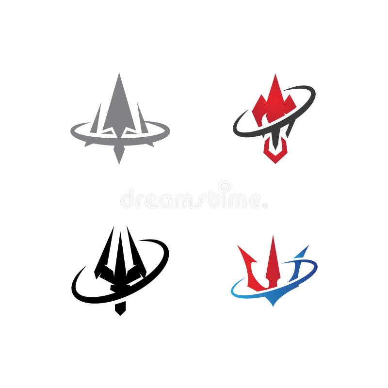 Simple Trident Free Icon Vector Logo Stock Vector - Illustration of ...