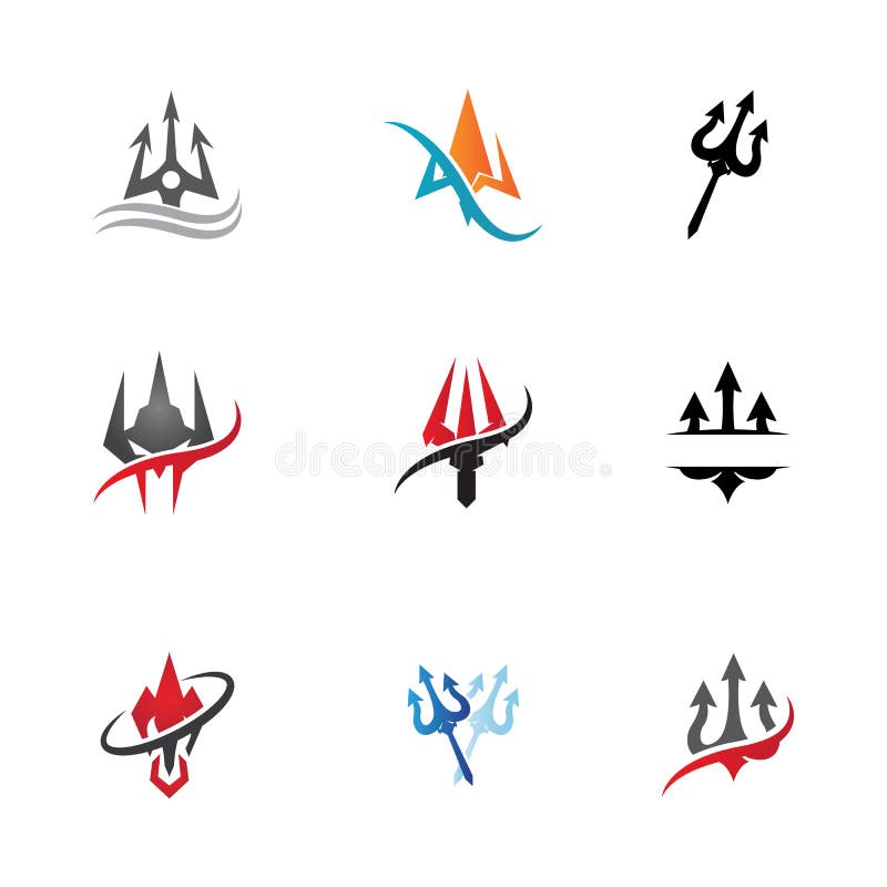 Simple Trident Free Icon Vector Logo Stock Vector - Illustration of ...
