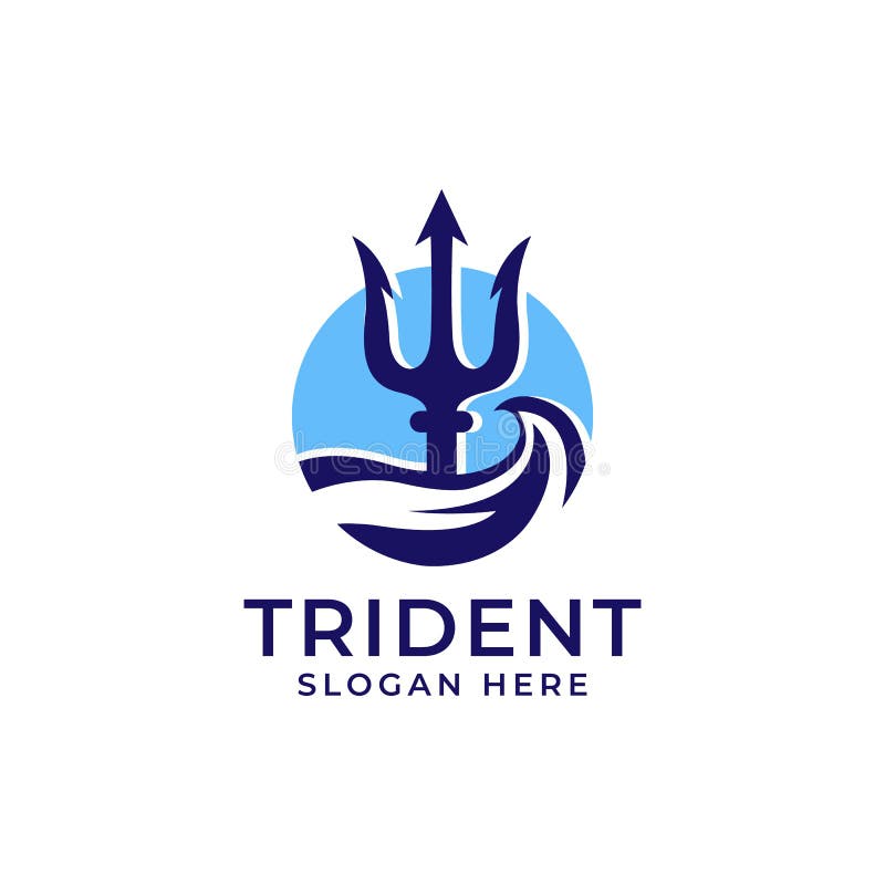 Simple Trident Poseidon Company Logo Design Stock Vector - Illustration ...