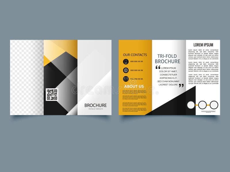 A Simple Trifold Brochure with Line Icons in the Design. Catalog Vector ...