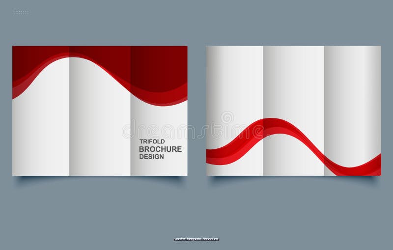 Trifold Brochure with Waves Catalog Vector Template Stock Vector ...