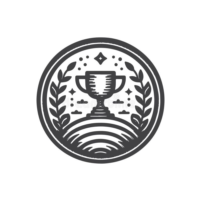 Trophy Cup Vintage Retro Vector Icon Design. Stock Vector ...