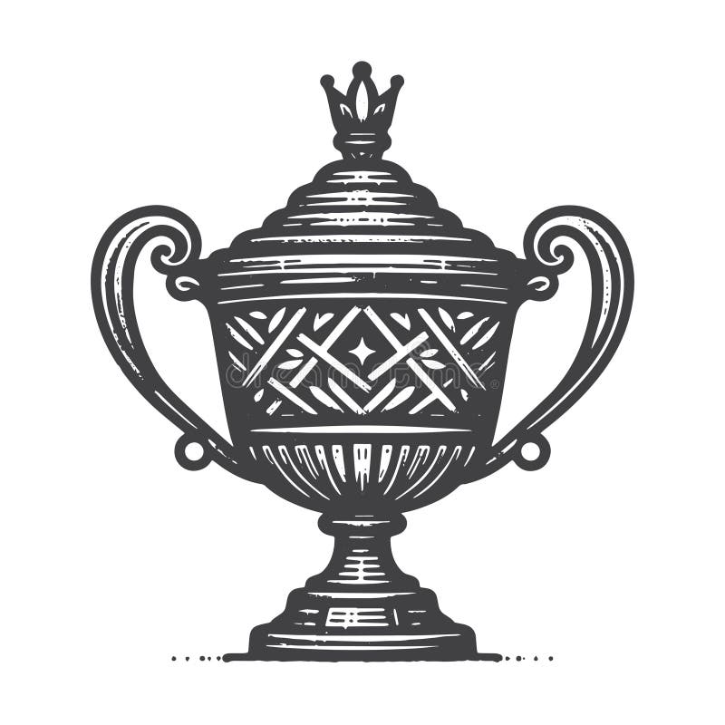 Trophy Cup Vintage Retro Vector Icon Design. Stock Vector ...