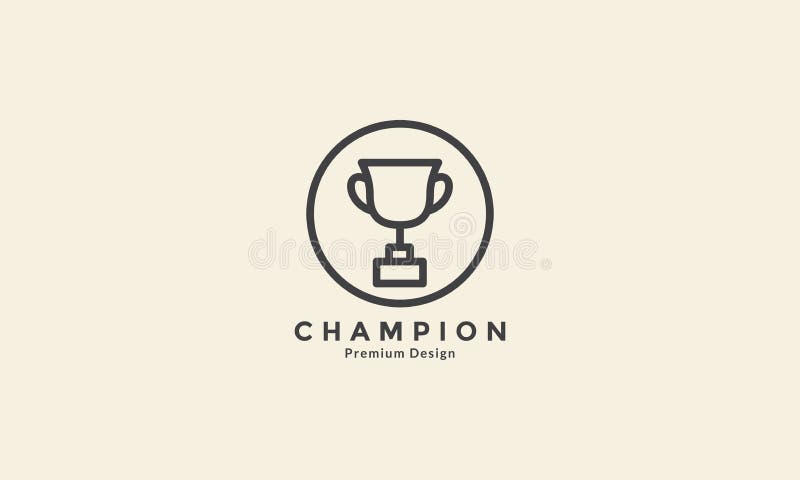 Simple Trophy Line with Circle Logo Symbol Icon Vector Graphic Design ...